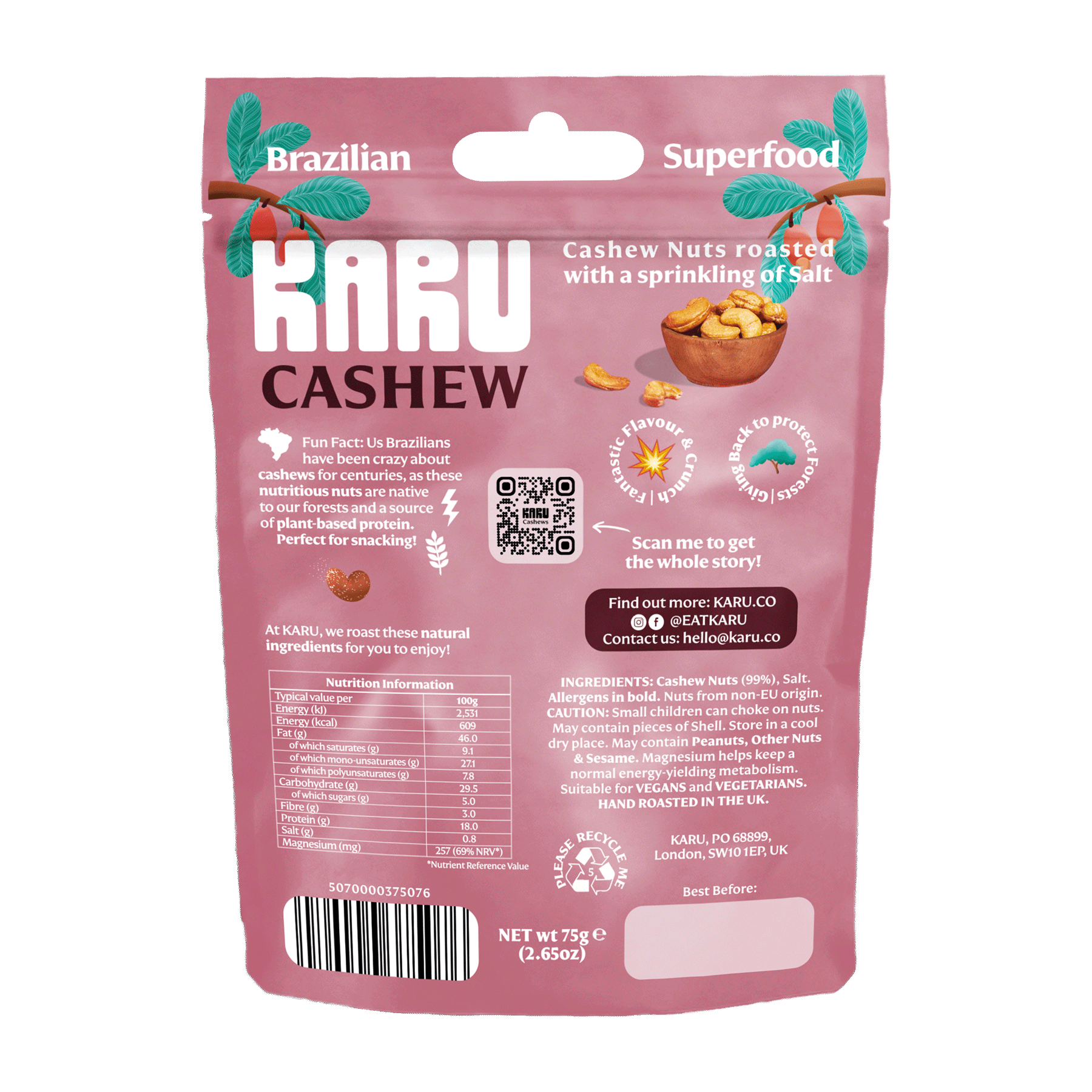 Best Roasted Salted Cashew Nuts (Various Pack Sizes) | KARU Cashew